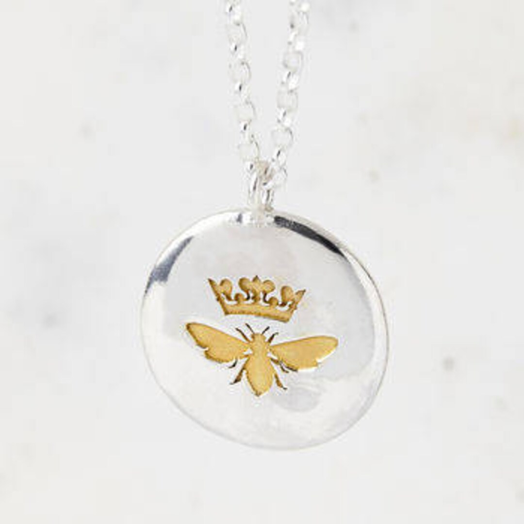 Silver Gold Queen Bee Necklace, Personalized Necklace, Secret Message ...