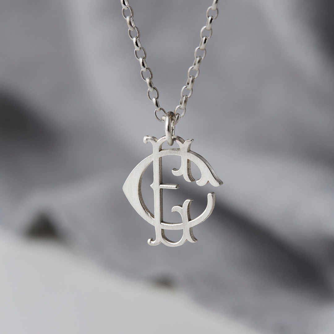 Personalised Handmade Sterling Silver Initials Monogram Necklace ...