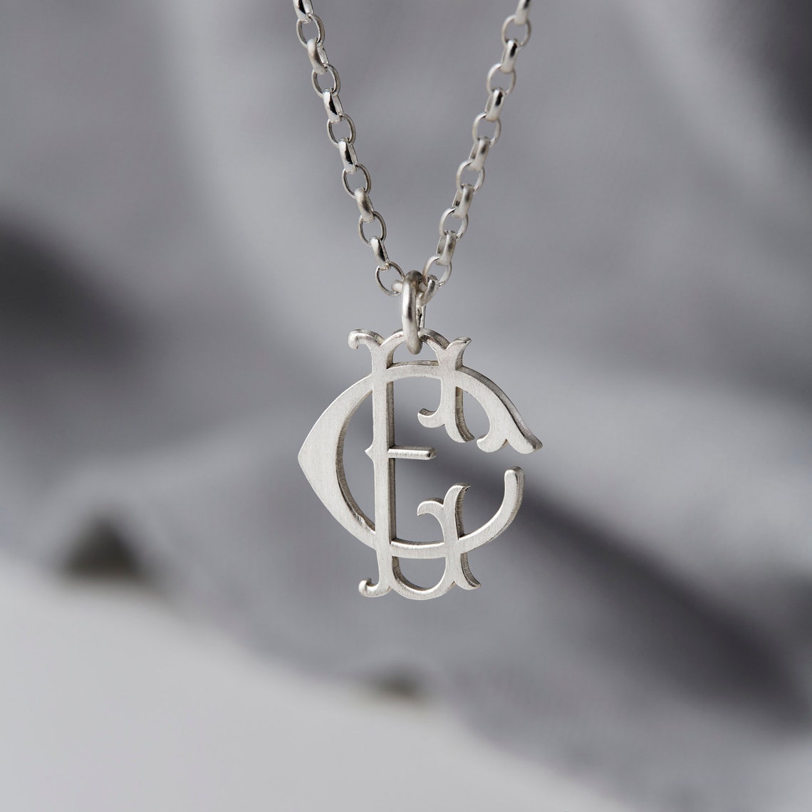 Personalised Handmade Sterling Silver Initials Monogram Necklace ...