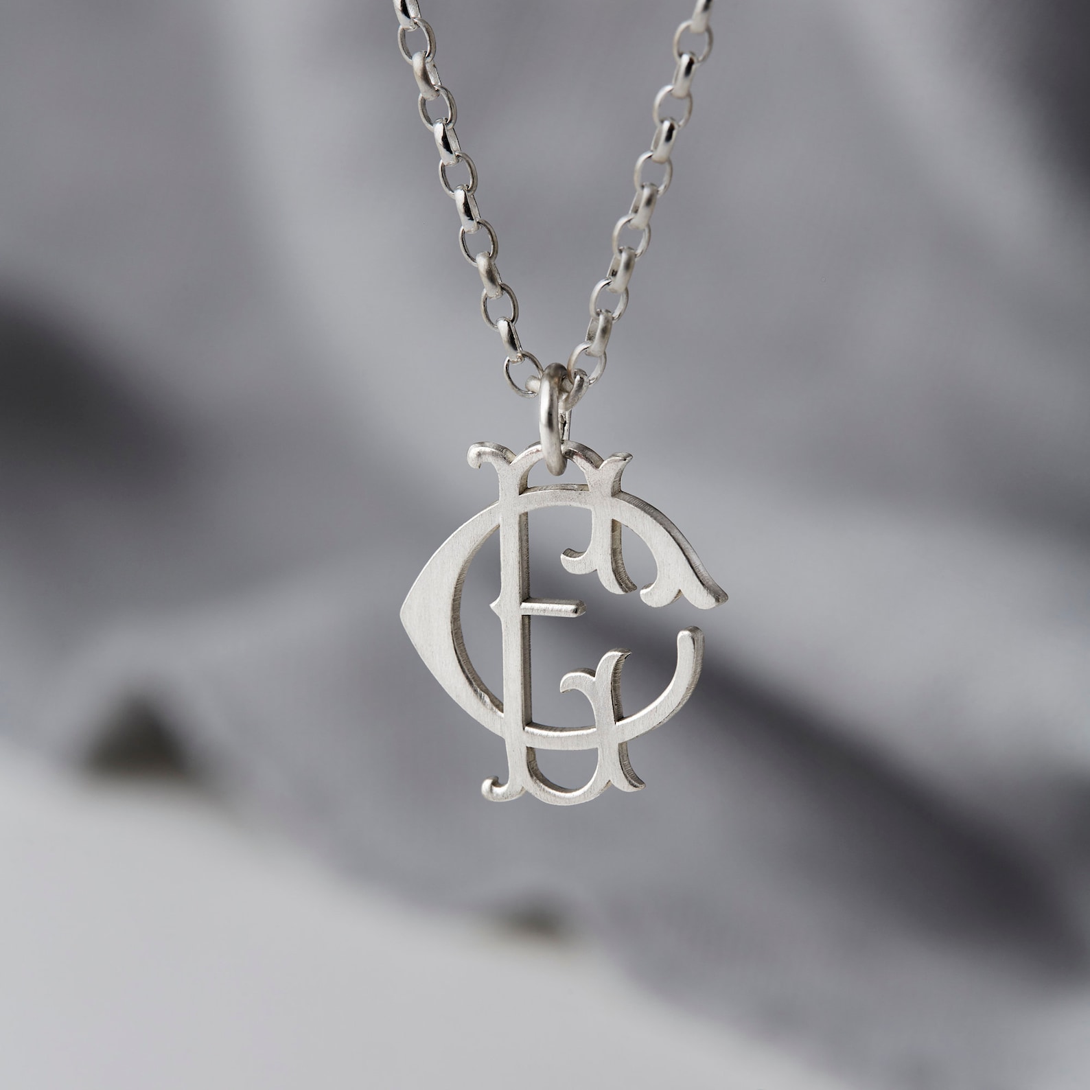 Personalised Handmade Sterling Silver Initials Monogram Necklace ...