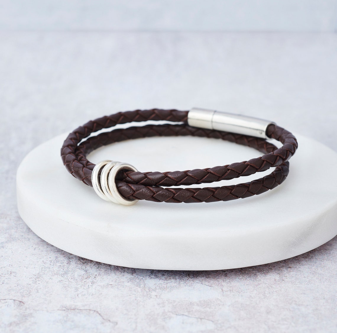 Sterling Silver Milestone Story Bracelet - Leather Wrap Bracelet With ...