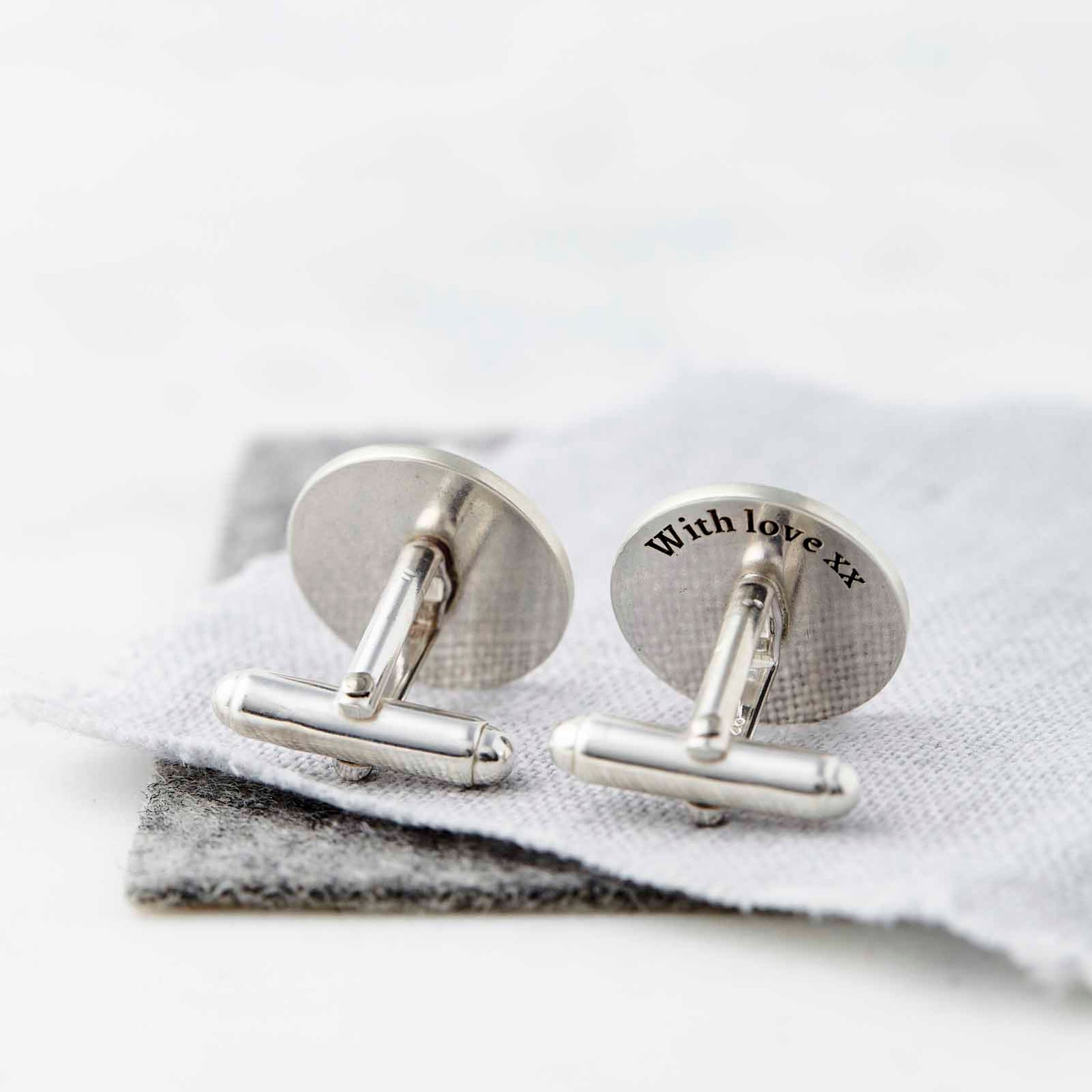 Personalised Sterling Silver Monogram Cufflinks - Engraved Custom Two ...