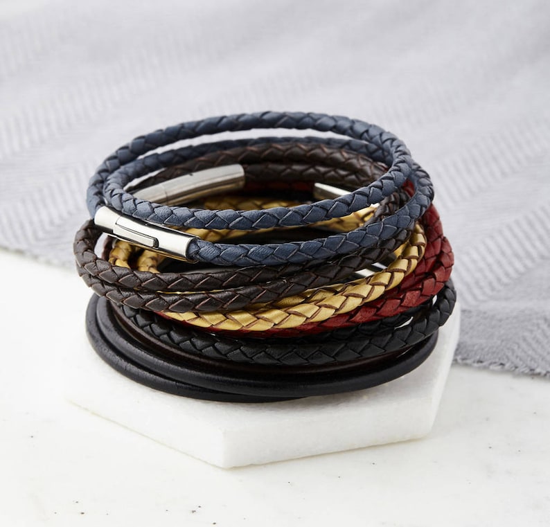 Sterling Silver Milestone Story Bracelet - Leather Wrap Bracelet With ...