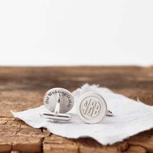 Monogram Silver Cufflinks, Personalised Monogram Cufflinks, Deco Cufflinks, Initial Cufflinks ...