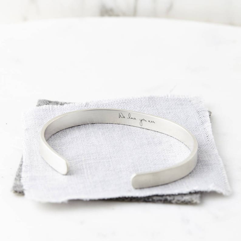 Sterling Silver Handwriting Signature Bangle, Handwriting Bangle ...