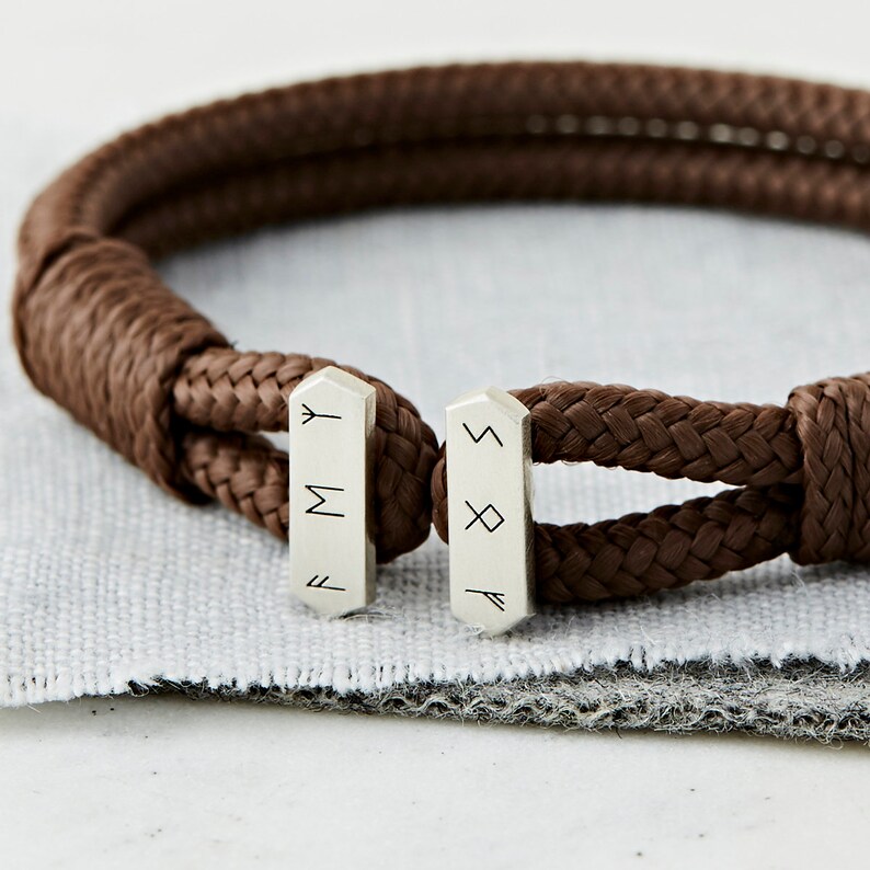 Symbol Bracelet for Men - Sterling Silver and Cord Bracelet Featuring ...
