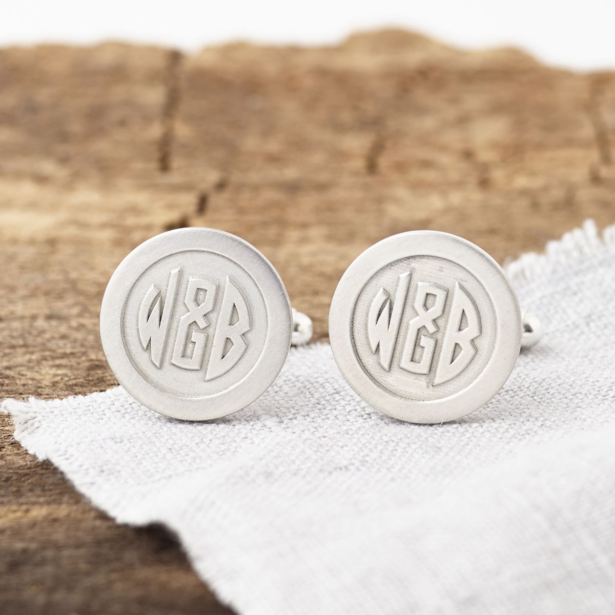 Monogram Silver Cufflinks, Personalised Monogram Cufflinks, Deco ...