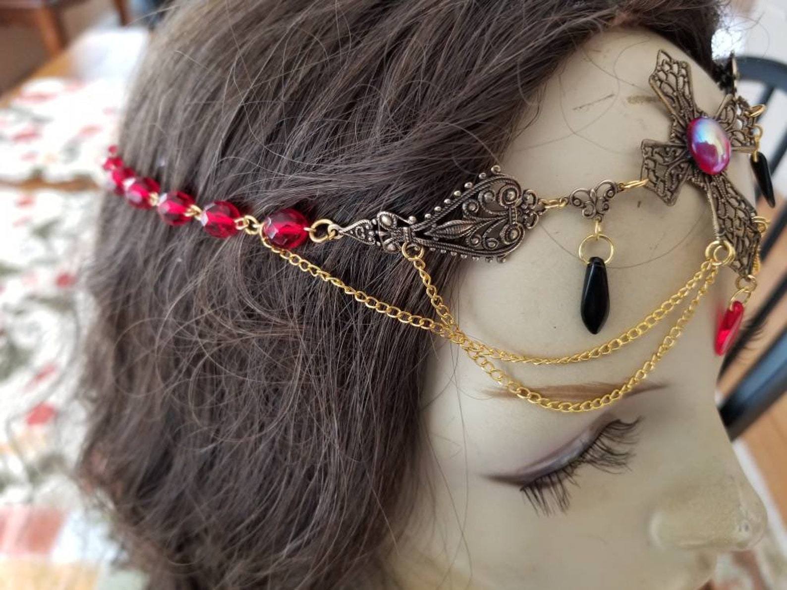 Gothic Circlet of the Crimson Order vampire elven Celtic druid | Etsy