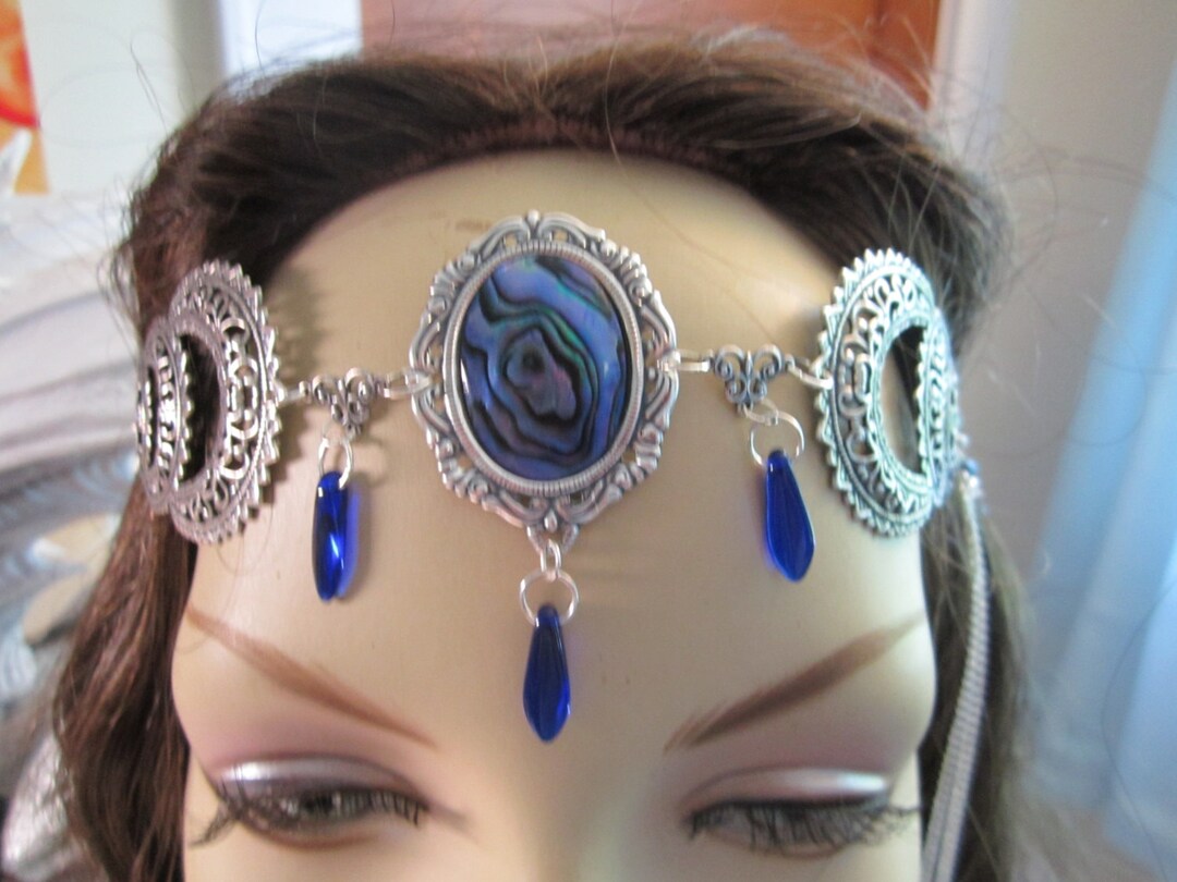 Sapphire Circlet of the Mermaids Night Elven Celtic Druid LARP Bridal ...