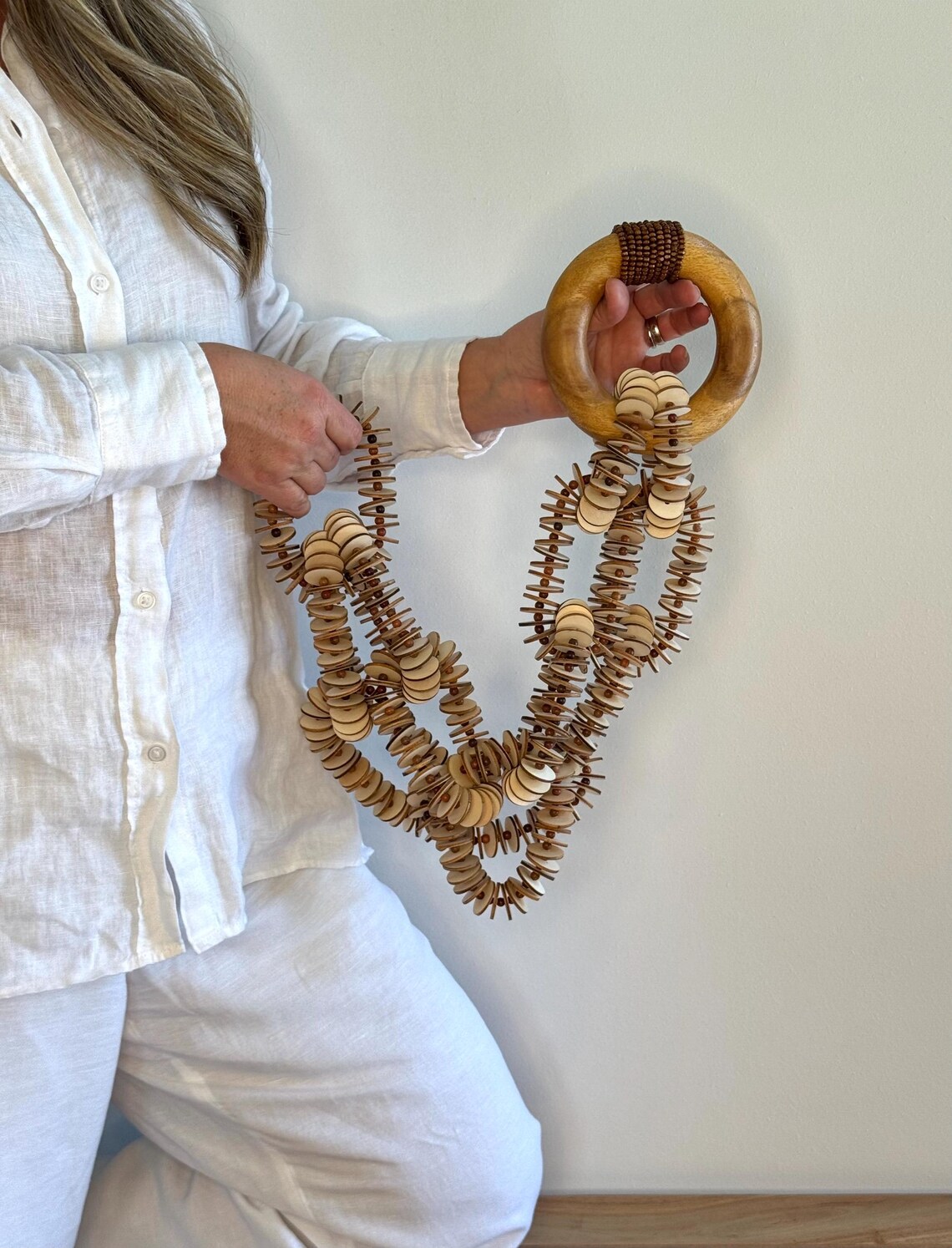 Wooden Flow- Neutral Wood Art Sculpture for Wall or Tabletop, Handmade ...