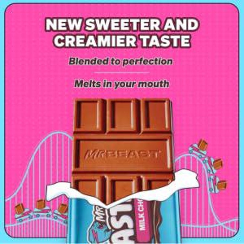 Feastables Mrbeast Milk Chocolate Bar – MR Beast Chocolate, 1 Piece ...