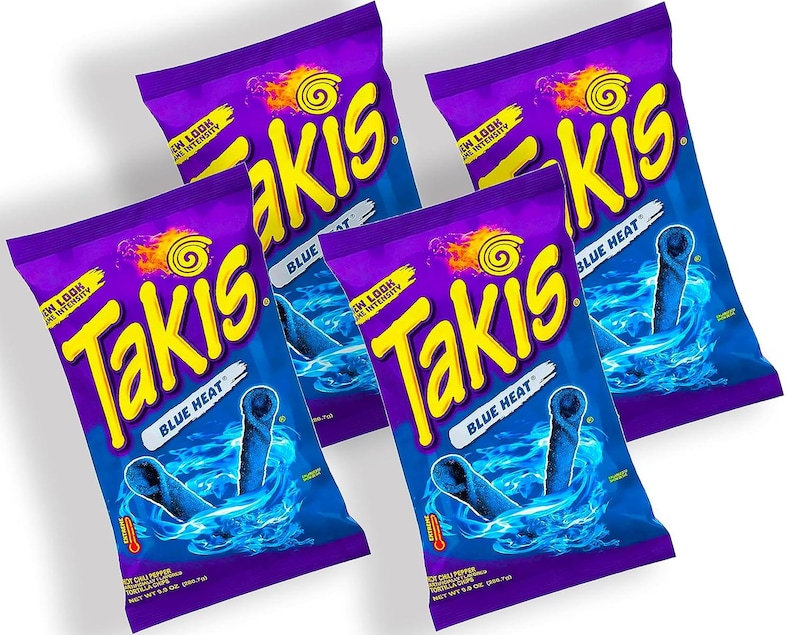 Takis Chips Box - 4x Takis Blue Heat 92g - Chips Large Pack of Spicy ...
