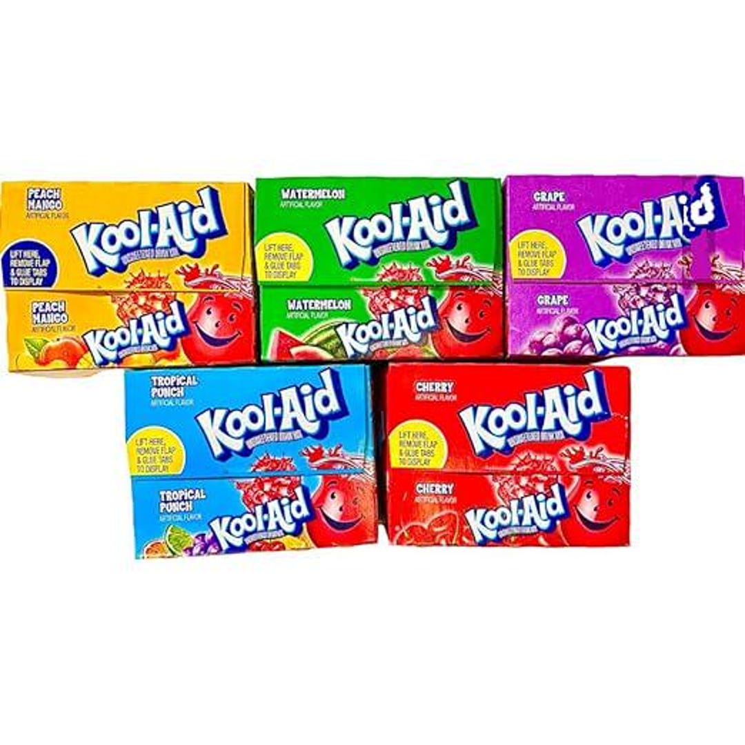 5 X Kool Aid Unsweetened Drink Mix Powder - All 5 Flavors - Sample Pack ...