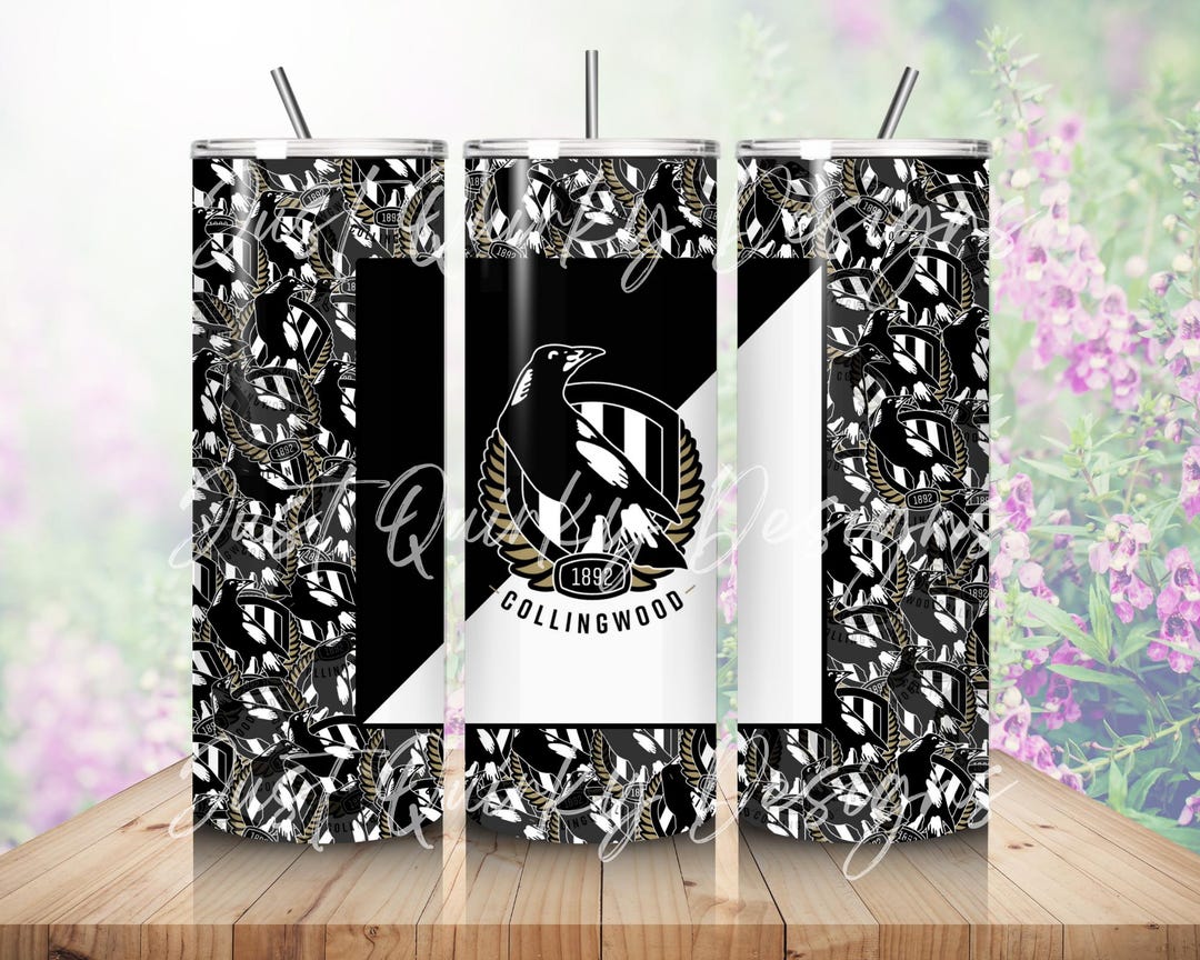 AFL Australian Football League Collingwood Magpies 20oz Tumbler Wrap ...
