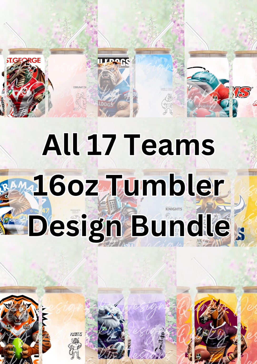 NRL National Rugby League All Teams 16oz Tumbler Designs Bundle - Etsy ...