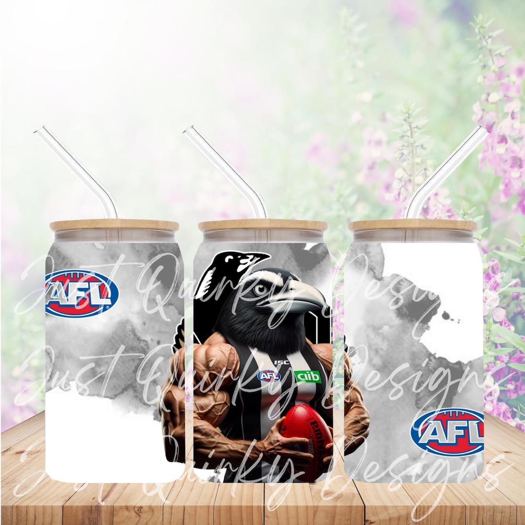AFL Australian Football League Collingwood Magpies 16oz Tumbler Wrap ...