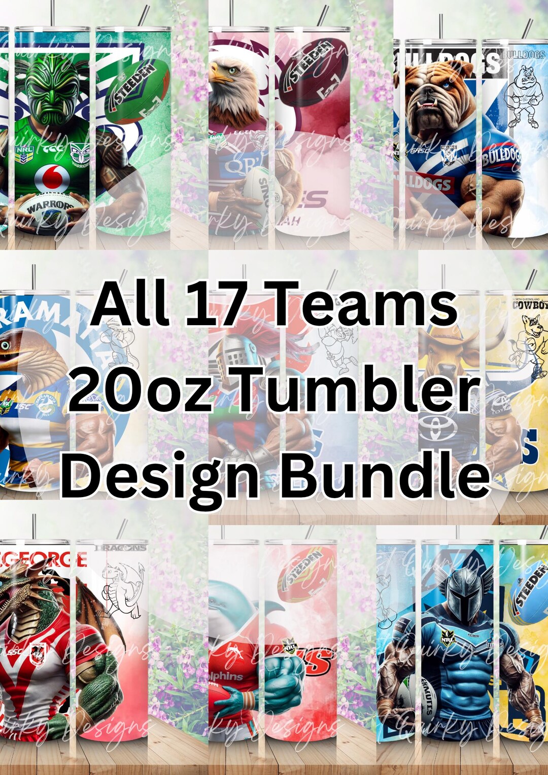 NRL National Rugby League All Teams 20oz Tumbler Designs Bundle - Etsy