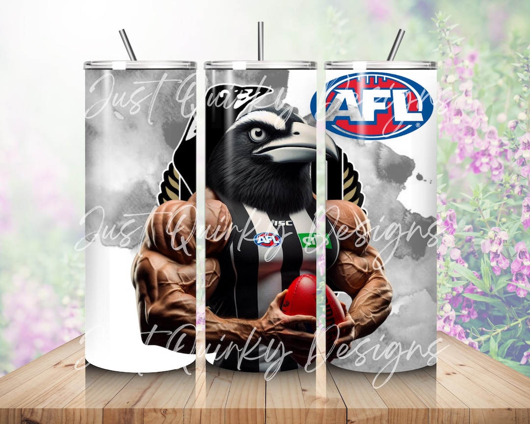 AFL Australian Football League Collingwood Magpies 20oz Tumbler Wrap ...