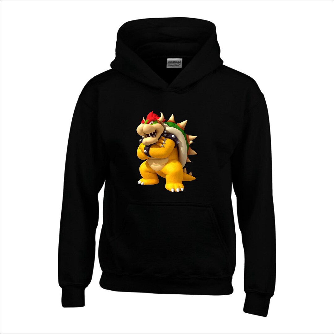 Retro Game Character Bowser Hoodie, Funny Mario Video Game Villain ...