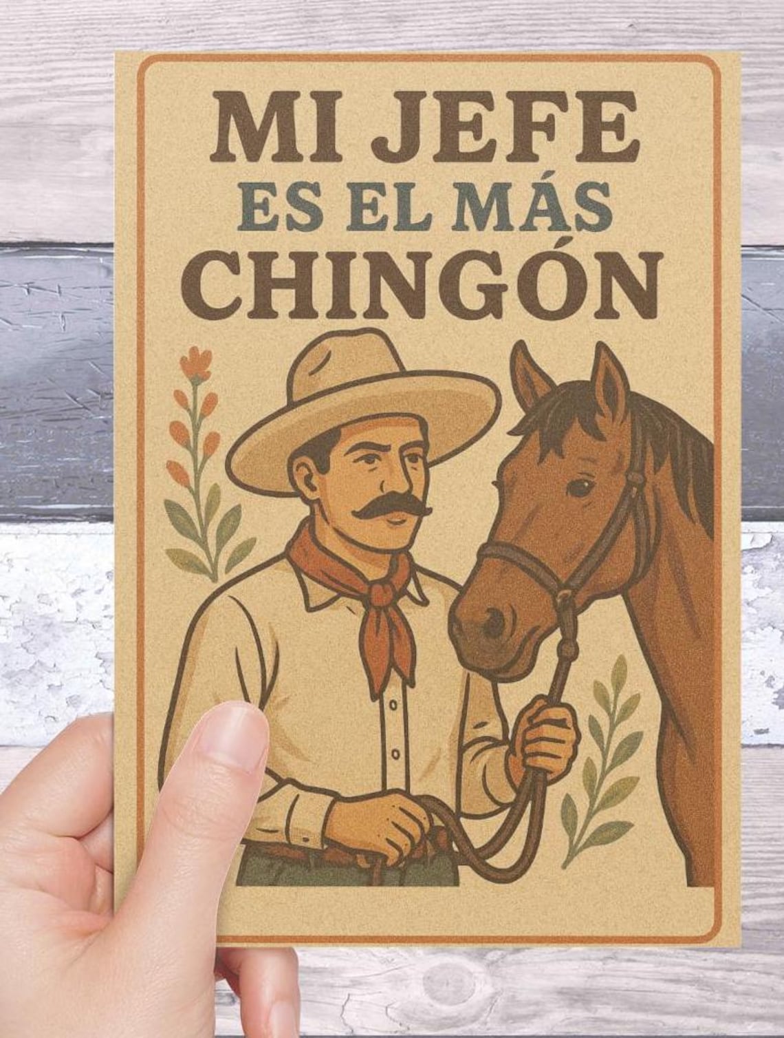 Mi Jefe Es El Más Chingón Card – Mexican Dad Greeting Card – Horse ...