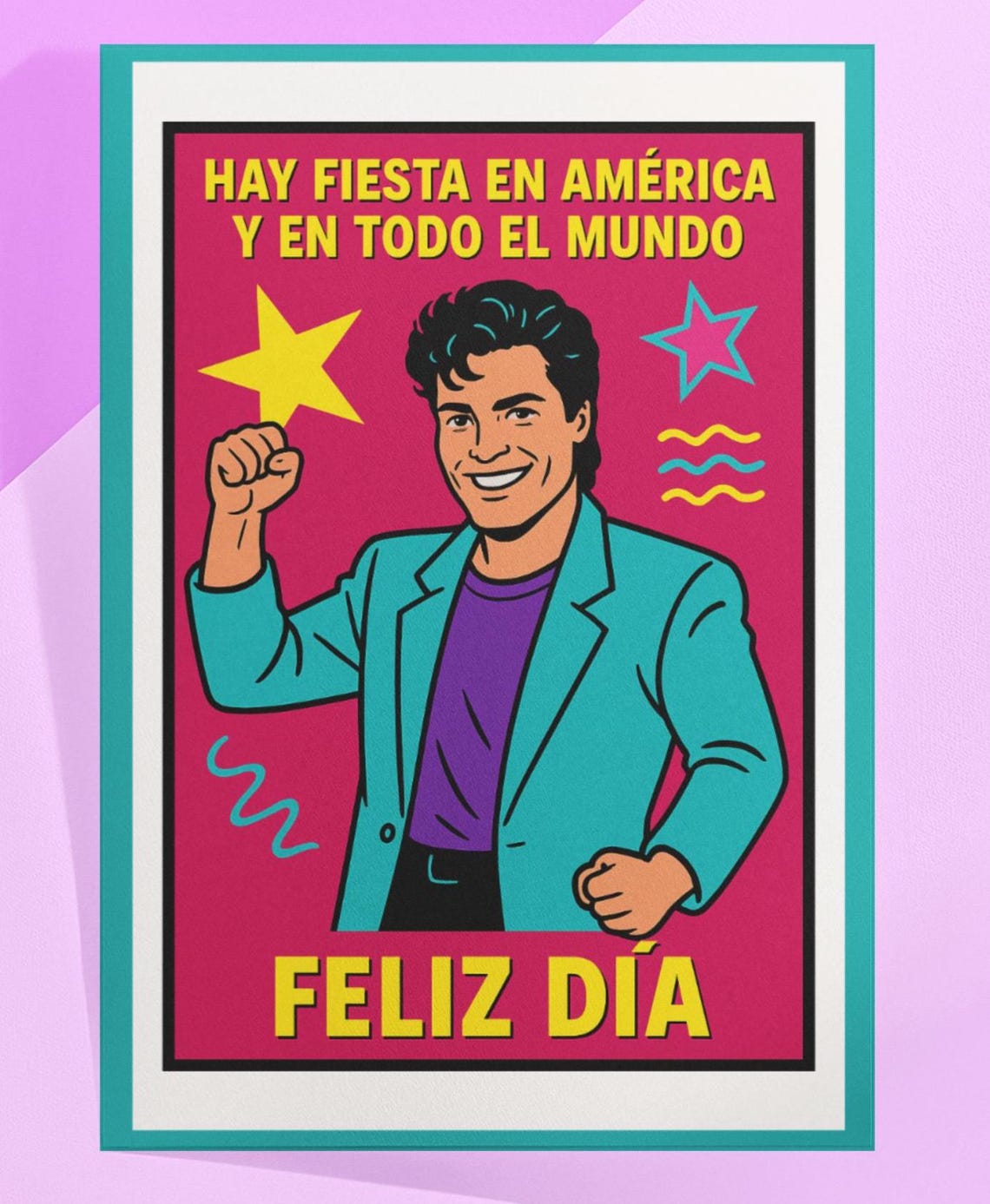 Hay Fiesta En America Chayanne Style Funny Mothers Day Card Birthday or ...