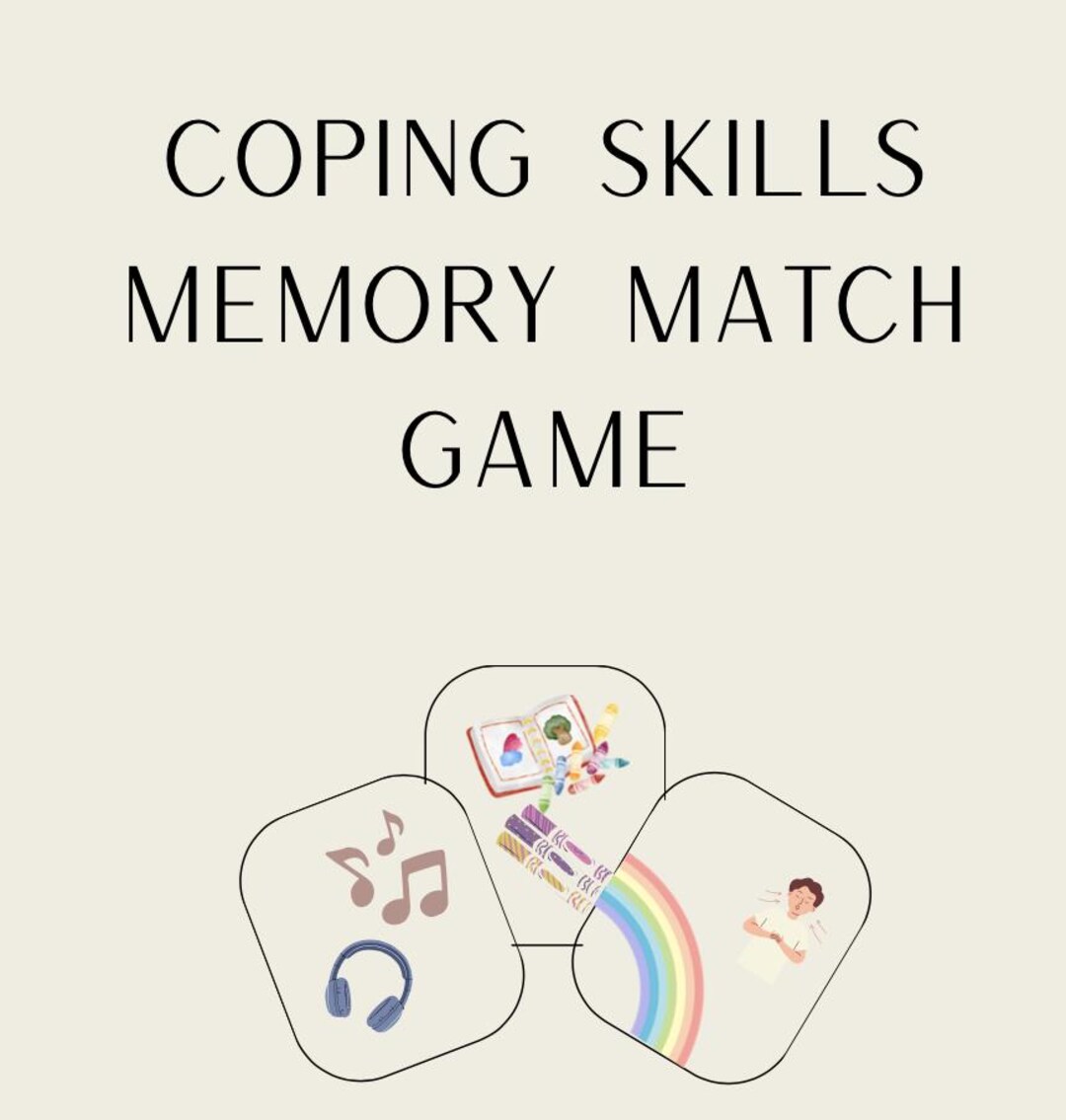 Coping Skills Memory Matching Card Game - Therapy Tool - Etsy