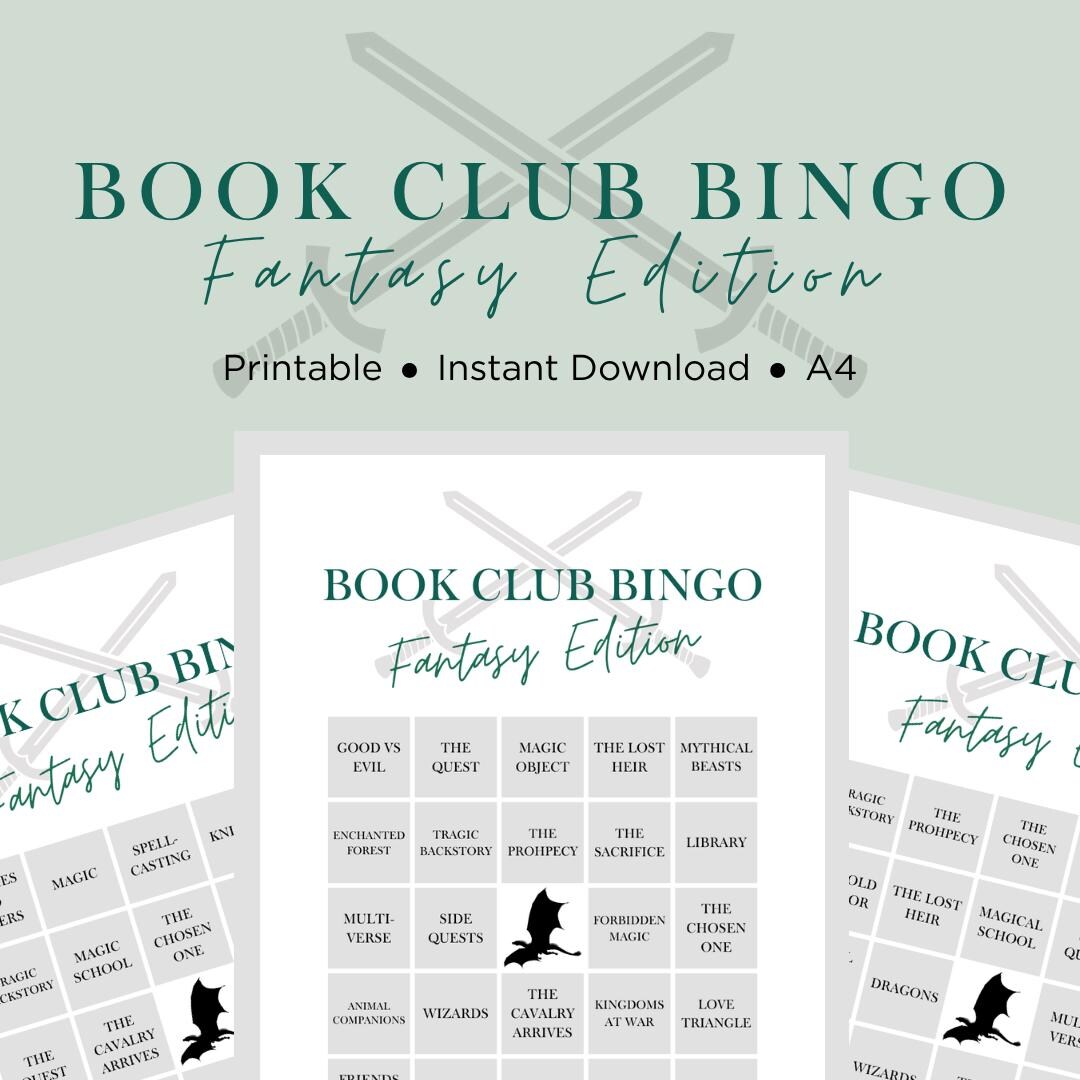 Fantasy Book Club Bingo Game: Printable Party Icebreaker (PDF Download ...