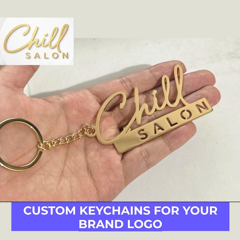 Customized Logo Keychain, Stainless Steel Business Logo Key Ring ...