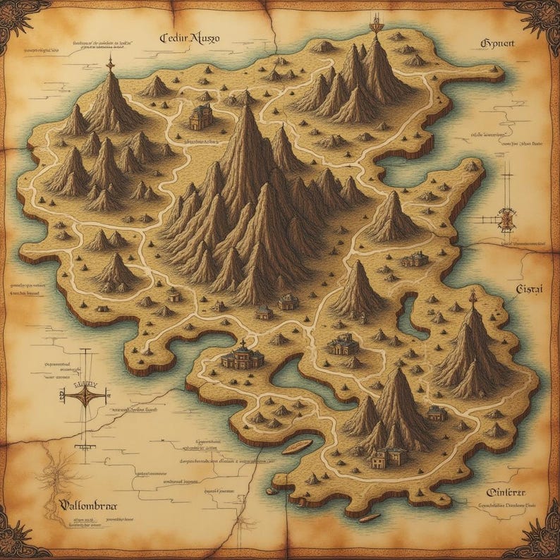 Fantasy RPG Maps. Hand-drawn Fantasy RPG Map | D&D Digital Map ...