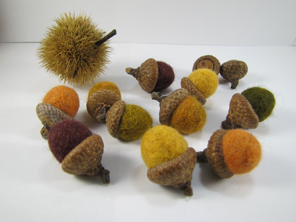Felt Acorn Ornaments Waldorf Table Decor Easter Wool Acorns - Etsy