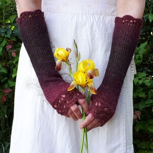 Long Fingerless Gloves Red Arm Warmers Womens Wrist Warmers - Etsy