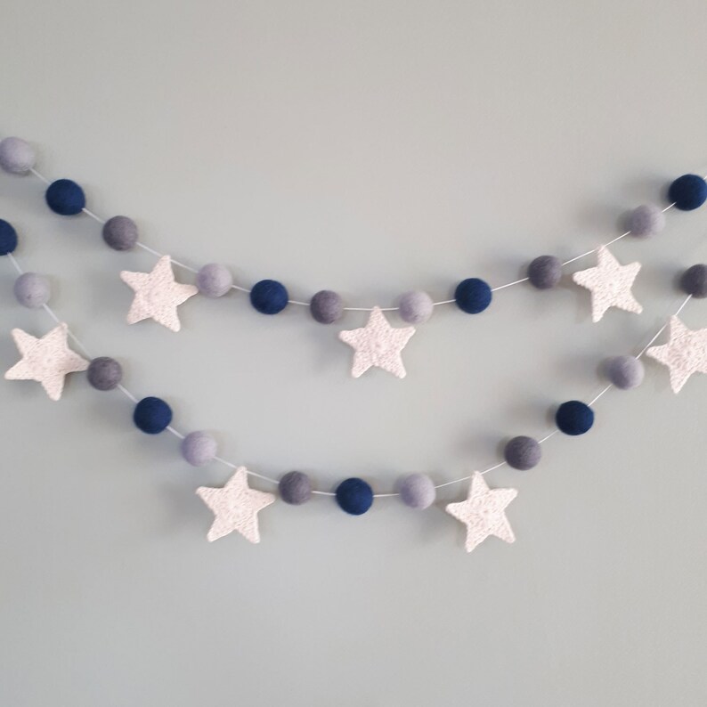 Space Baby Mobile Moon Cot Mobile Blue Grey Mobile Stars - Etsy