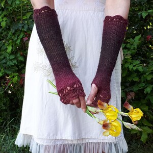 Long Fingerless Gloves Red Arm Warmers Womens Wrist Warmers - Etsy