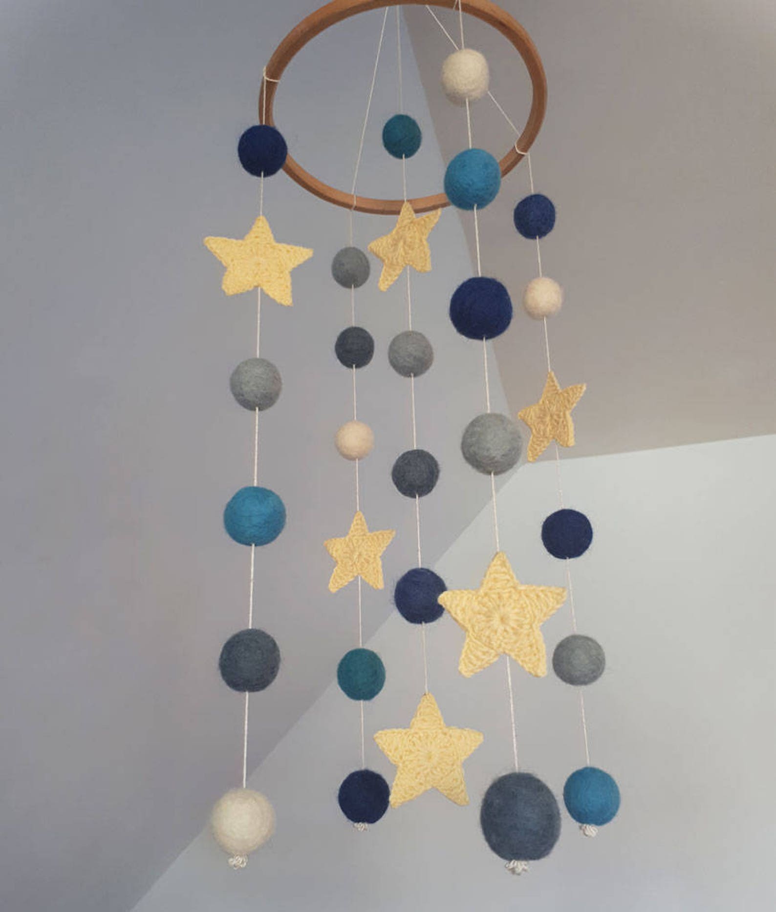 Space Baby Mobile Stars Nursery Decor Planets Crib Mobile Felt | Etsy