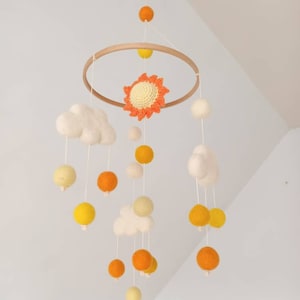 Sunshine Mobile, Cloud Mobile, Crib Mobile, Neutral Gender Mobile, Sun ...
