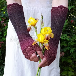 Long Fingerless Gloves Red Arm Warmers Womens Wrist Warmers - Etsy