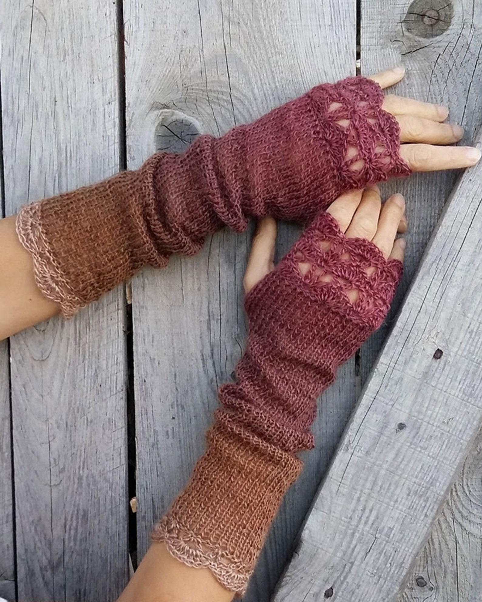 Long Fingerless Gloves Red Arm Warmers Womens Wrist Warmers - Etsy