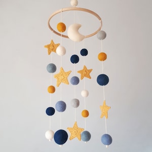 Space Mobile, Baby Mobile, Moon Stars Mobile, Crib Mobile, Cot Mobile ...