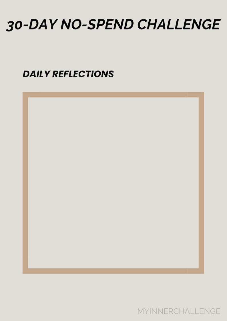 30-day No-spend Challenge Printable | Digital Download | Money-saving ...