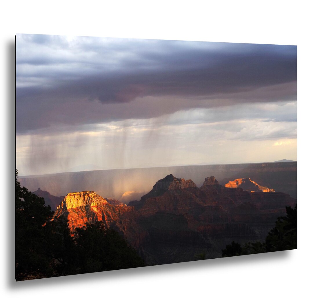 Grand Canyon North Rim: Bright Angel Point Thunderstorm at Sunset - Etsy