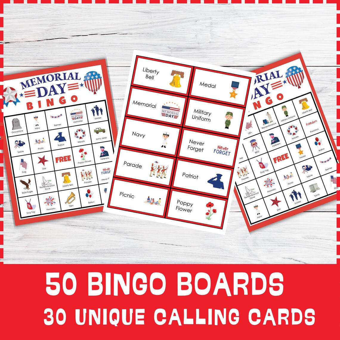 Memorial Day, Patriotic Bingo Game | Memorial Day No Prep Party Game - Etsy
