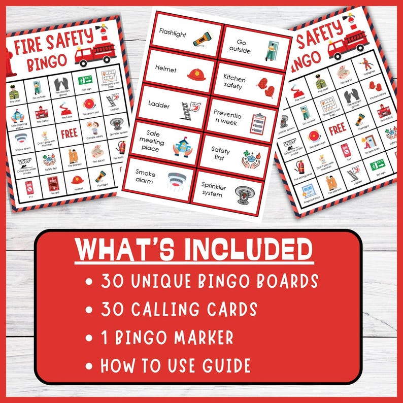 Fire Safety Firefighter Bingo Game | Printable Fire Safety Week ...