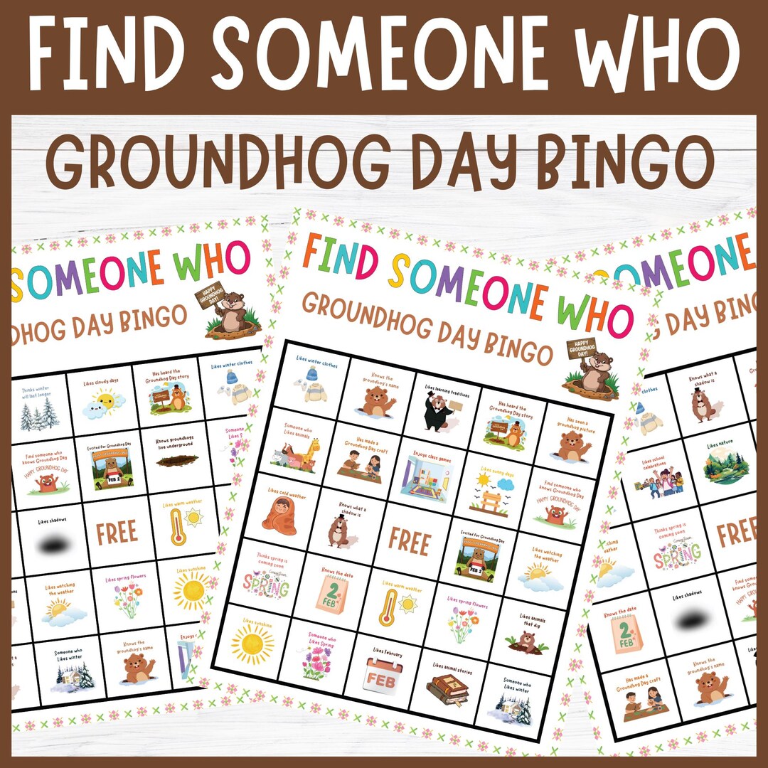 No Prep Find Someone Who Groundhog Day Bingo Game February Classroom ...