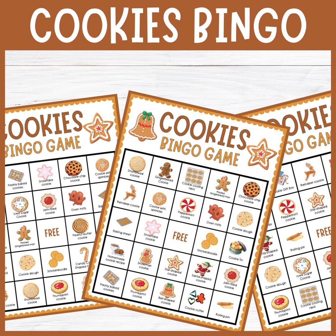 Winter Christmas Cookies Gingerbread Bingo Fun Holiday Sweet Treats ...