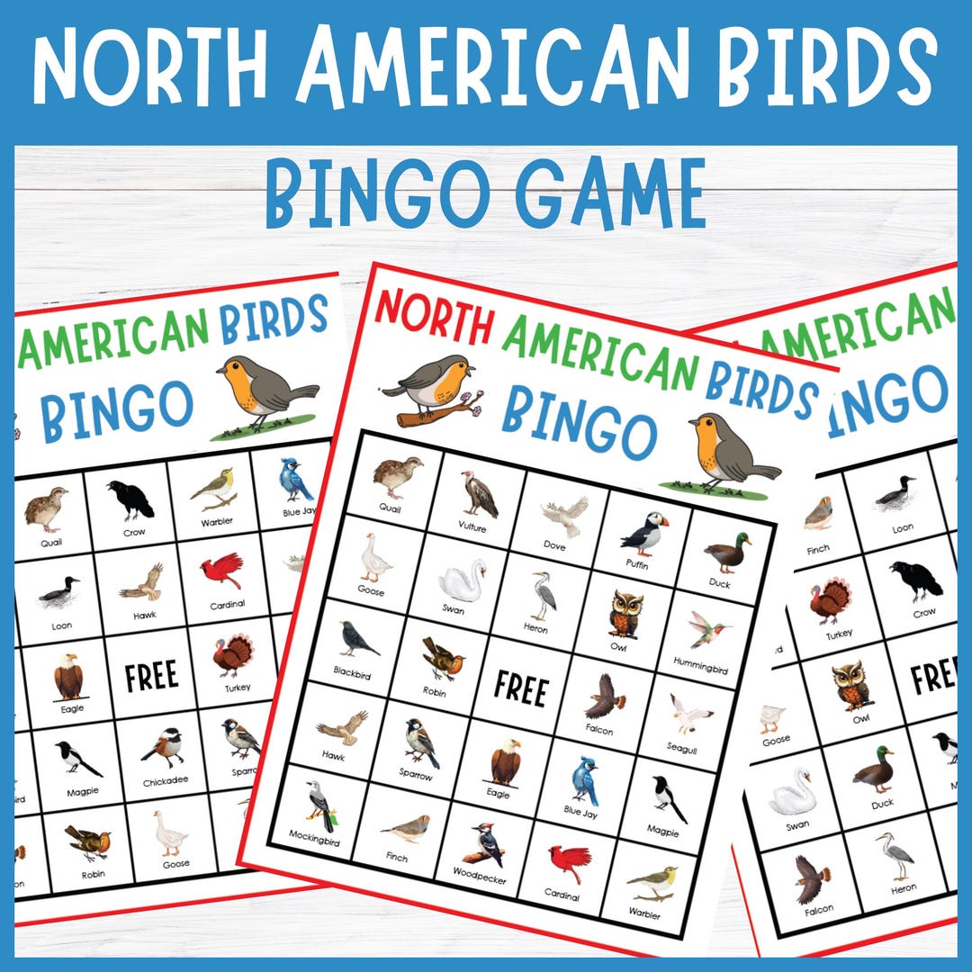North American Birds Bingo Game - Backyard Birds Activities, Nature ...