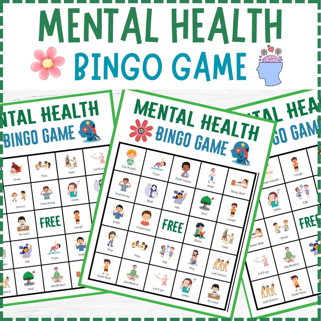 Mental Health Bingo, Self Care, Self-esteem Bingo Game Printable ...