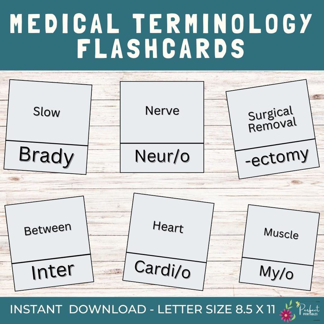 Medical Terminology Flashcards | Prefix, Suffixes, Root Words ...
