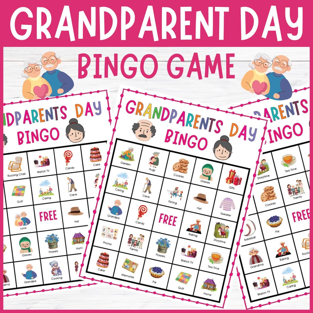 No Prep Grandparents Day Bingo Game, Fun & Engaging Classroom or Home ...
