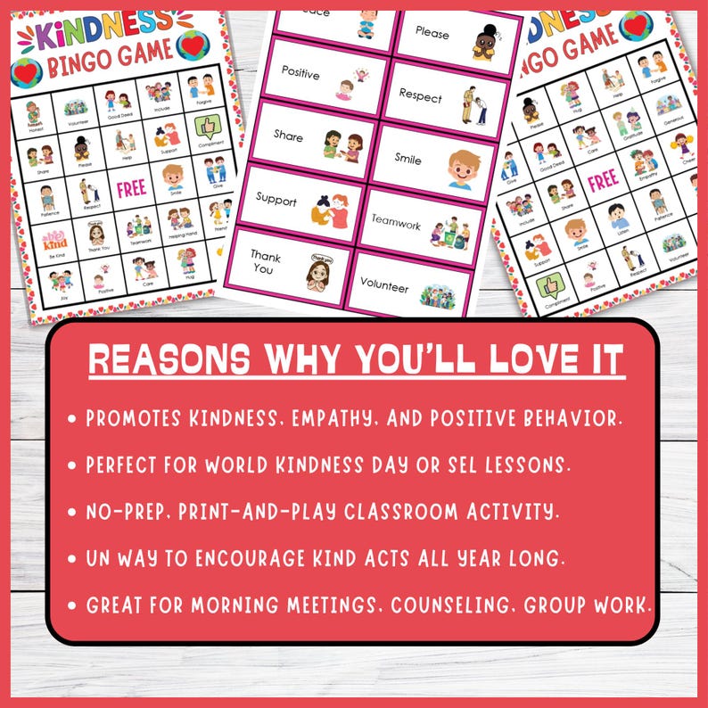 World Kindness Day Bingo Printable for Kid | Random Acts of Kindness ...