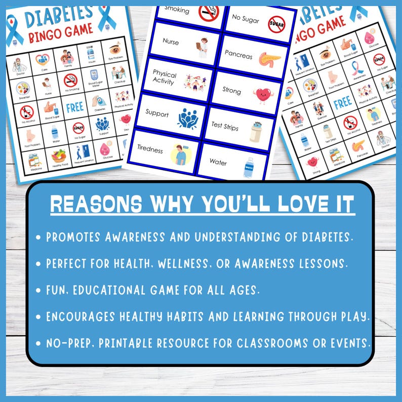 No Prep World Diabetes Day Bingo | Diabetes Awareness November ...